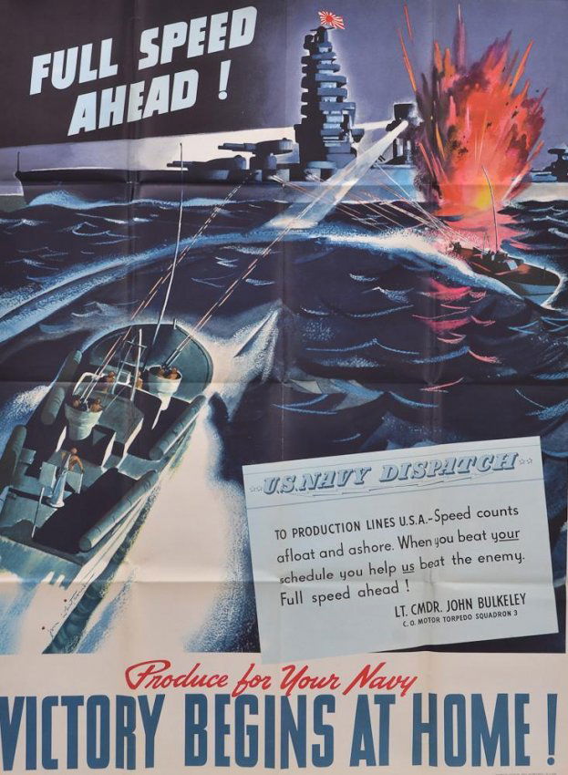 Three U.S. Navy WWII Propaganda posters : Lot 245