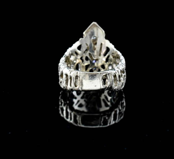 Ladies 14k Diamond Bark Ring