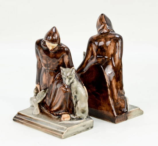 Pair Of Rookwood Monk Bookends