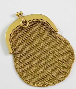 Antique 14k Gold Mesh Purse