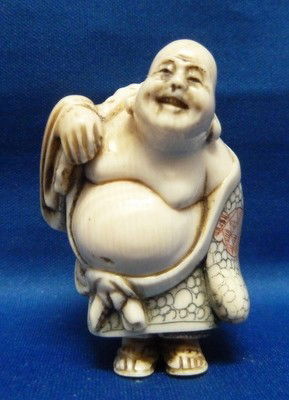 Large Vintage Ivory Netsuke Buddha