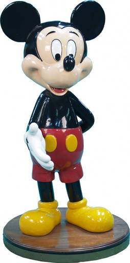 Large Solid Wood Mickey Mouse Statue Attention Get