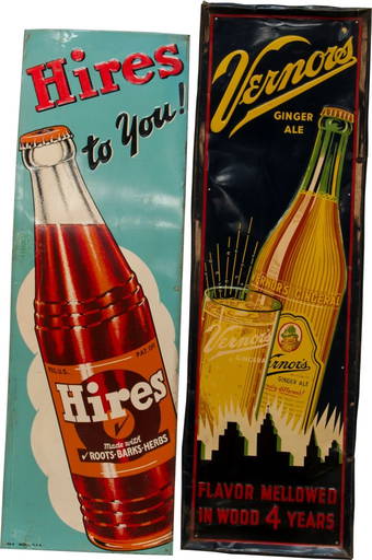 Lot Of 2 Embossed Tin Signs
