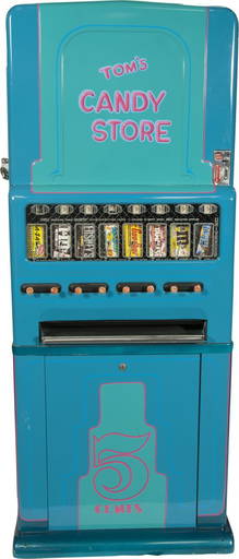 5 Cent "tom's Candy Store" Upright Floor Model Can