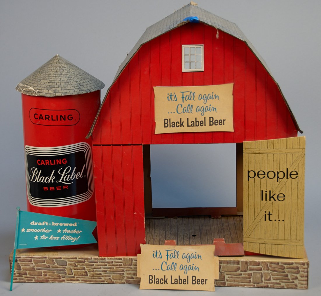 Carling Black Label Beer Cardboard Barn Advertisement D