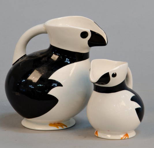 Lot Of 2 Norwegian Penguin Creamer Cups/pitchers: