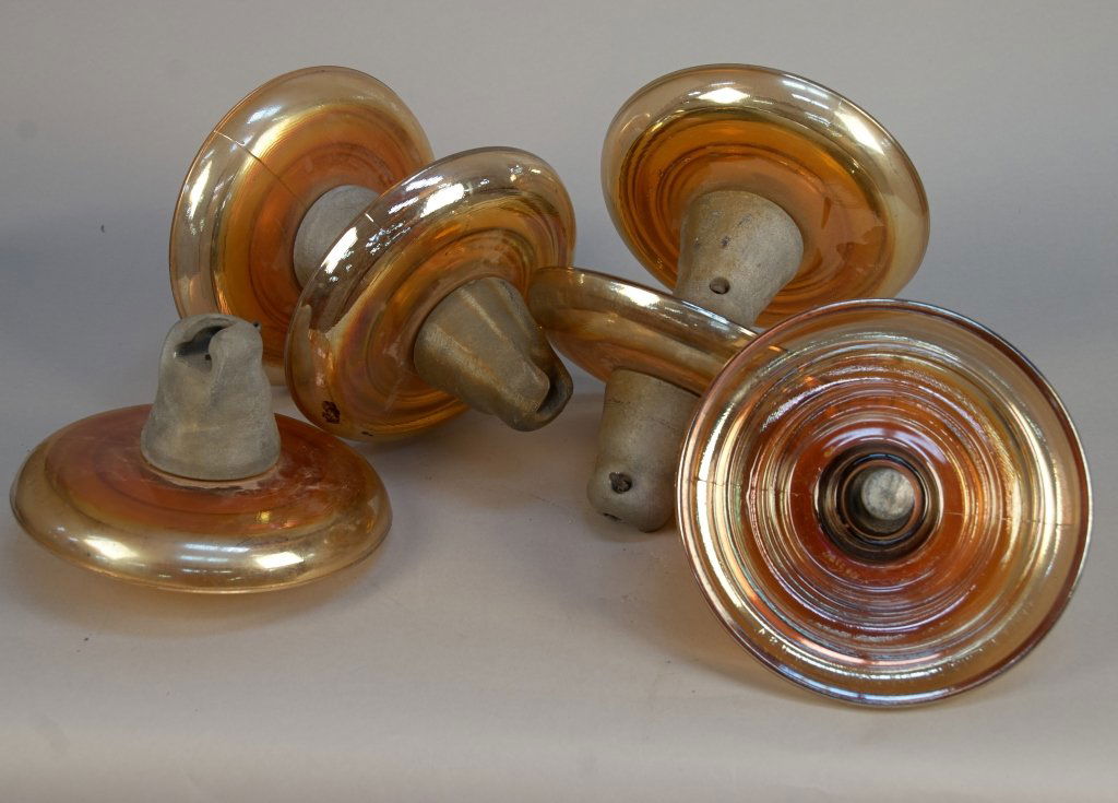 Lot Of Large Carnival Glass Insulators