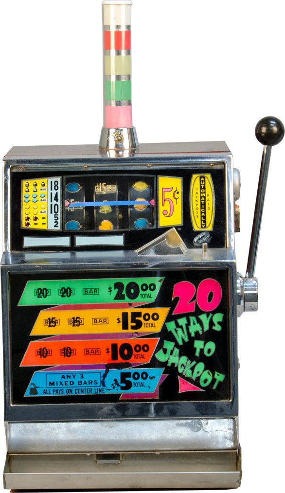 5 Cent Space Jet Bell Light-Up Slot Machine