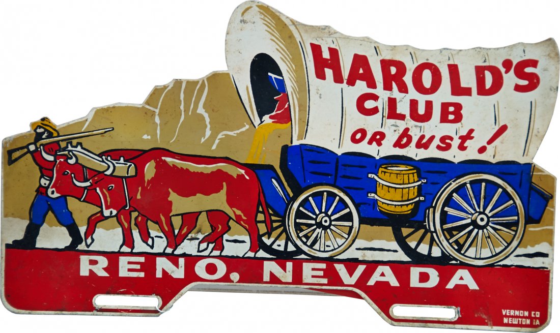 Harold's Club Or Bust! Tin Advertisement Sign