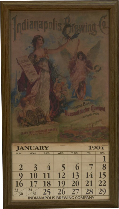 Indianapolis Brewing Co. 1904 Calendar in Frame