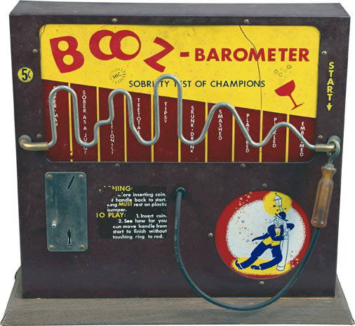 5 Cent "booz Barometer" Countertop Arcade Machine