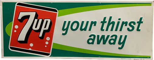"7up Your Thirst Away" Embossed Tin Sign