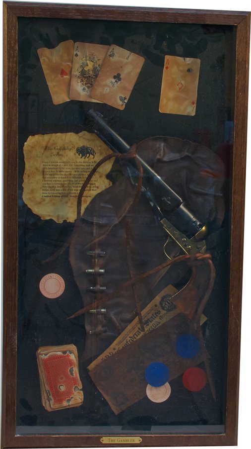 "The Gambler" Wild West Display in Box Frame