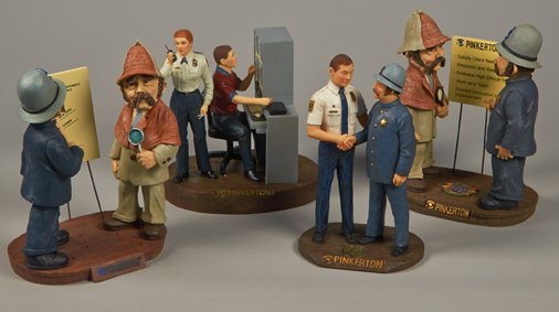 Lot of 4 Pinkerton Limited Edition Figural Statues