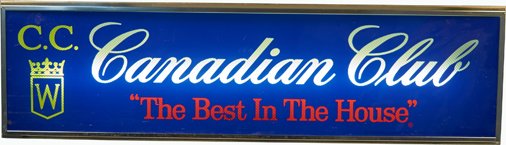Canadian Club "C.C." Light Up Advertising Box Sign