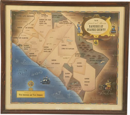 The Old Spanish & Mexican Ranchos California Map