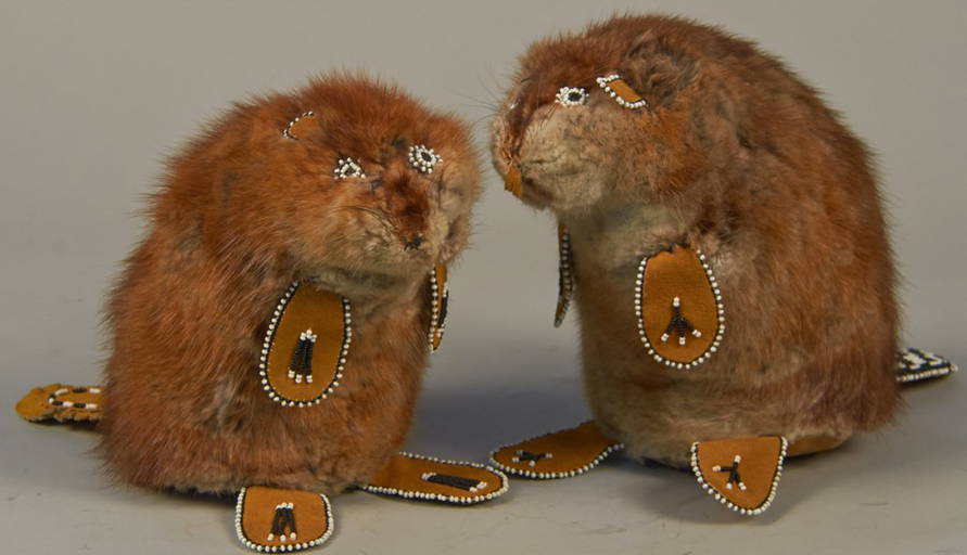 Lot Of 2 Stuffed Furry Little Beaver Figures,