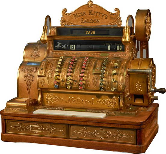 National Cash Register Brass Saloon Model 522 El 2c