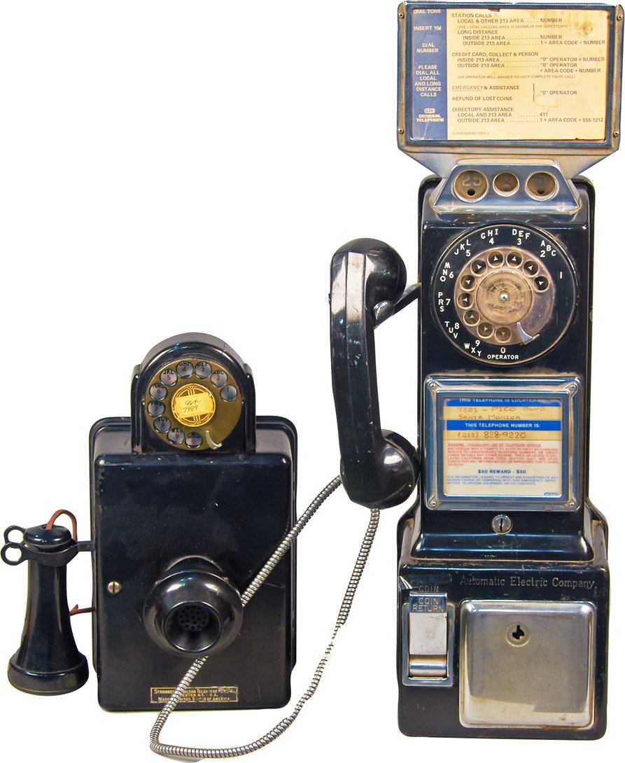 Lot of 2 Vintage Rotary Dial Wall Mount Pay Phones: - May 04, 2014 ...