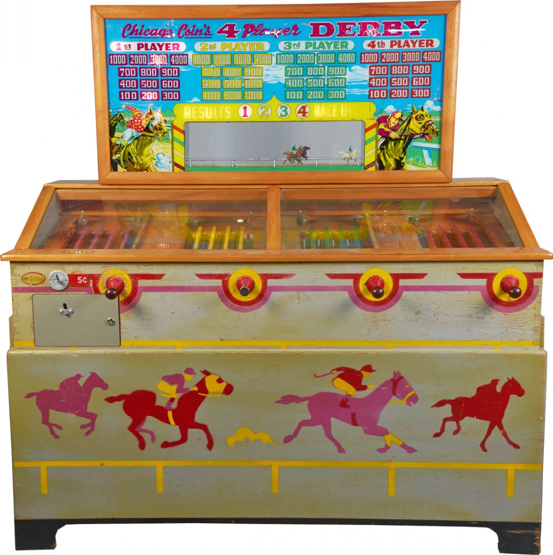 5 Cent Chicago Coin's 4 Player Derby Horse Race Arcade