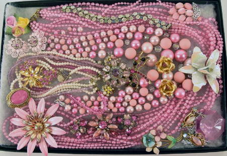 Collection Of Pink Costume Jewelry