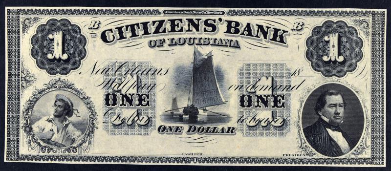 Citizens' Bank Of Louisiana, 1860's "dix" Note.
