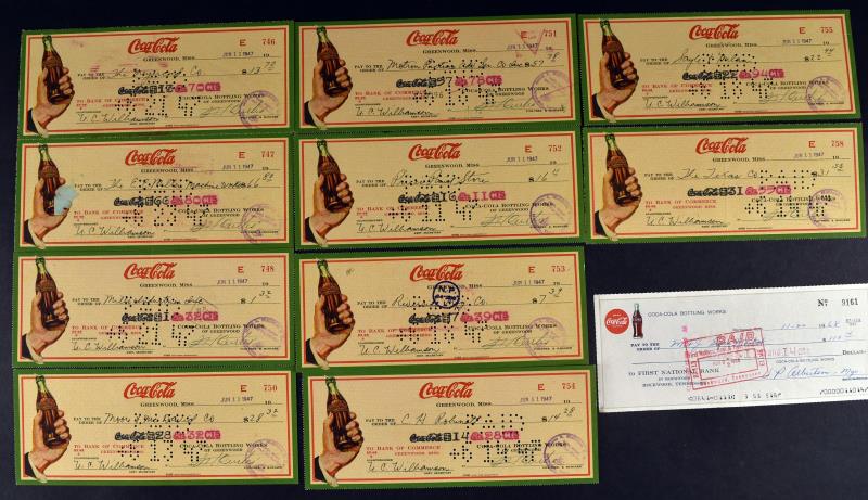 Group Of 1947 Coca Cola Cancelled Checks