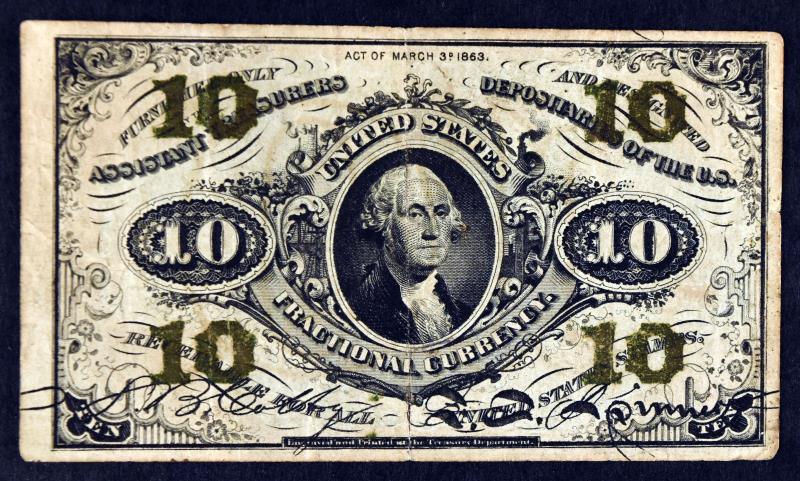 1863 Washington Fractional Currency 10 Cent Note