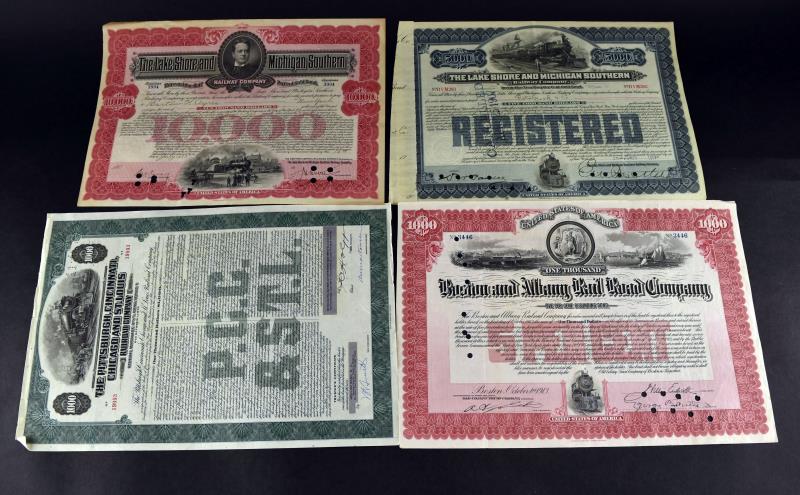 20th Century Railroad Stock Certificates