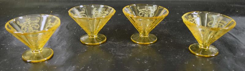 Madrid Pattern Amber Depression Glass Bowl