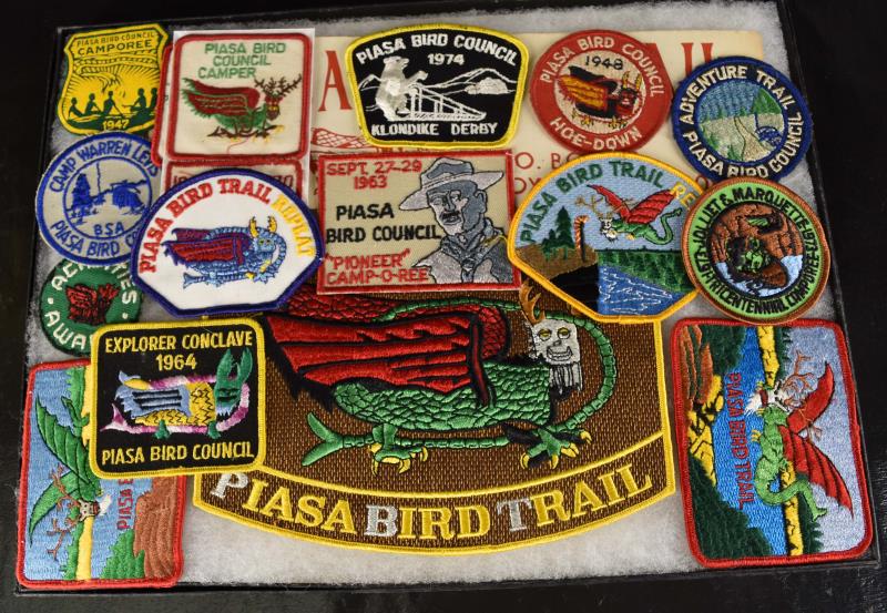 1940's 70's Boy Scouts Piasa Bird Trail Patches