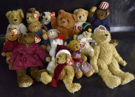 Group Of Plush Ty Teddy Bears