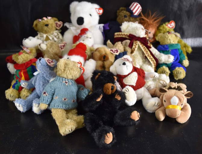 Group Of Plush Ty Teddy Bears