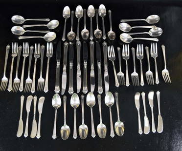 Royal Crest Sterling Silver Castle Rose Flatware Set