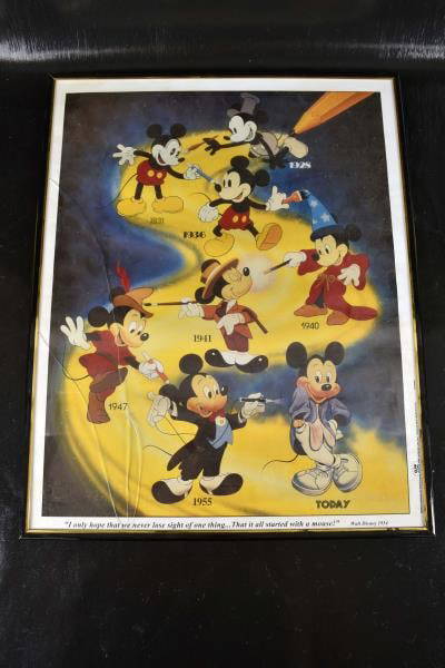 1954 Mickey Mouse Then And Now Poster Auction