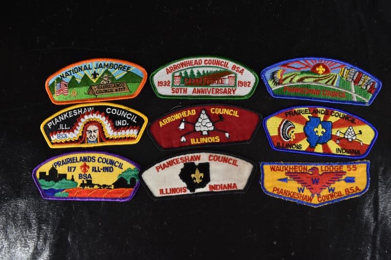 Nine Boy Scout Council Shoulder Patches