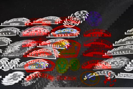 Vintage Red & White Boy Scout Council Patches