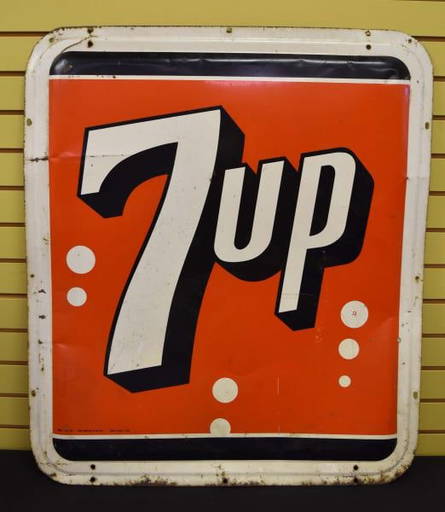 Vintage 7up Metal Advertising Sign
