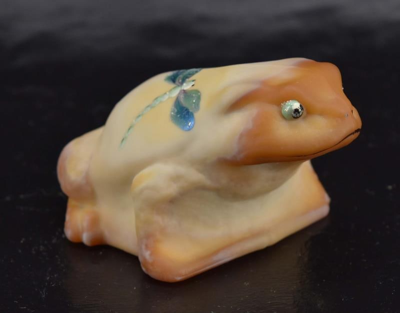 Fenton Chocolate Slag Hand Painted Frog Auction