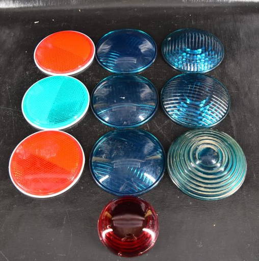 Nine Plastic Railroad Signal Lenses