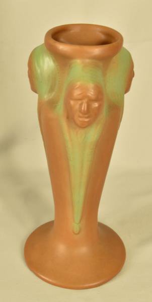 Van Briggle Three Face Indian Head Vase
