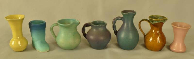 Van Briggle Kitten In Blue & Plum Mint