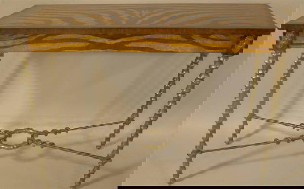 Maitland Smith Zebra Painted Parson's Table