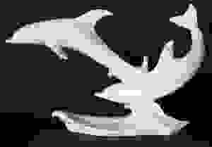 Kaiser Germany White Porcelain Dolphins Figure