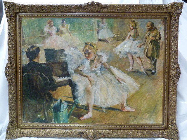 193: PAL FRIED OIL PAINTING ON CANVAS OF BALLET DANCERS