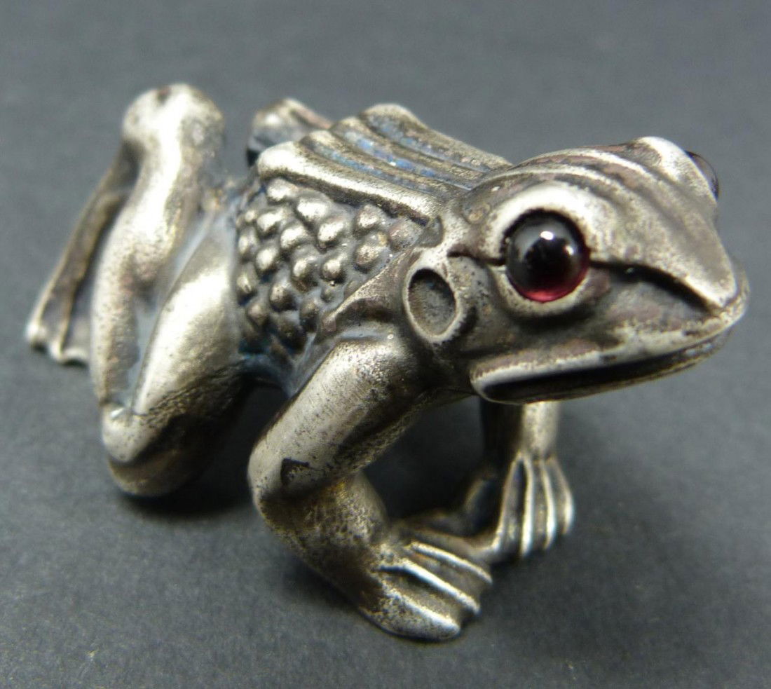Imperial Russian Silver Frog Figure