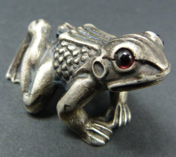 Imperial Russian Silver Frog Figure