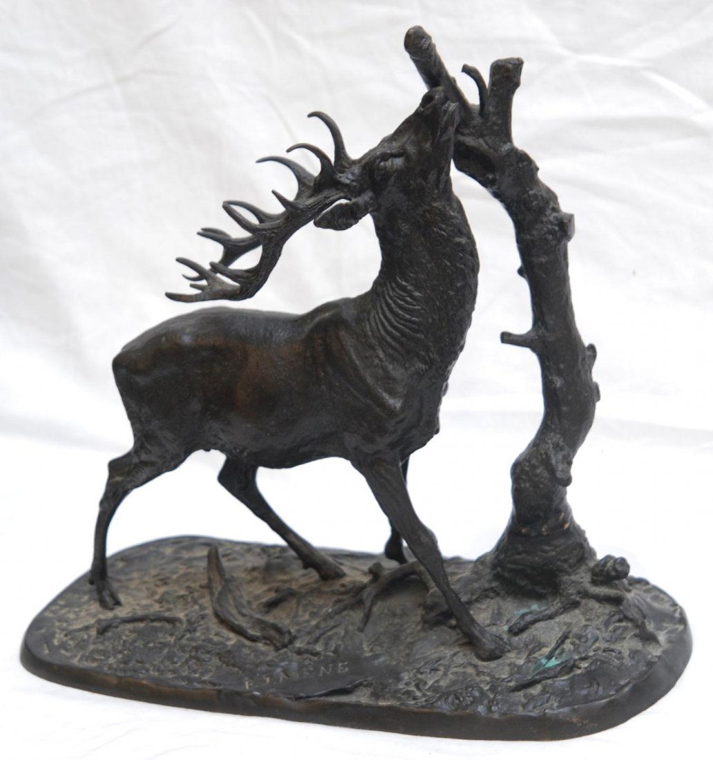 187: BRONZE SCULPTURE OF STAG AFTER PJ MENE