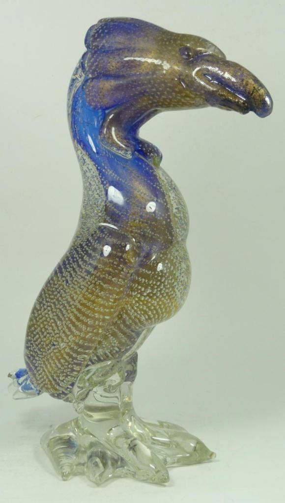 4: MURANO GLASS GOLD FLECKED DODO BIRD SCULPTURE