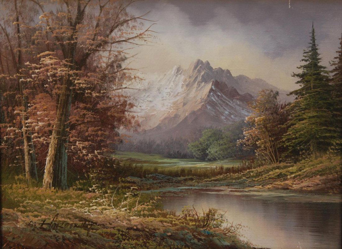 289: JAMES HARDING LANDSCAPE OIL PAINTING ON CANVAS